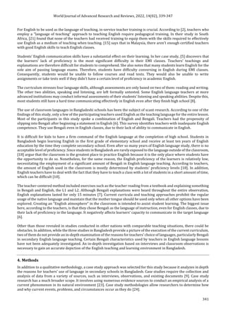 Languages used by teachers in English-language classrooms: An EFL ...