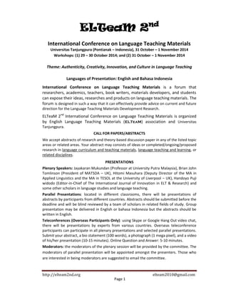 Language Teaching Materials Conference 2014 | PDF