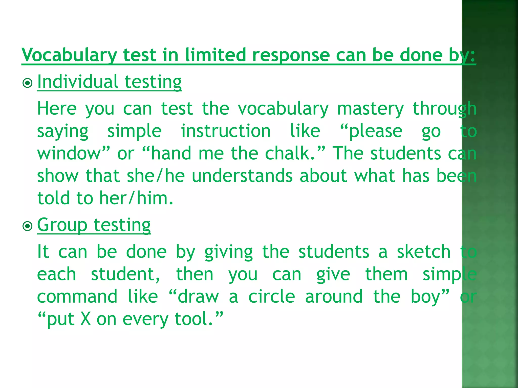 Language testing (Testing Vocabulary)-Adapted from Madsen | PPTX ...