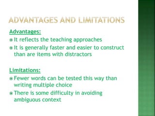 Language testing (Testing Vocabulary)-Adapted from Madsen | PPTX