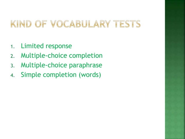 Language testing (Testing Vocabulary)-Adapted from Madsen | PPTX ...