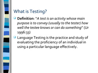 Language testing | PPT