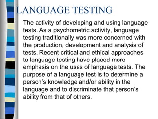 Language testing | PPT