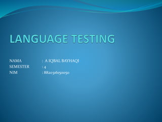 Language testing | PPTX