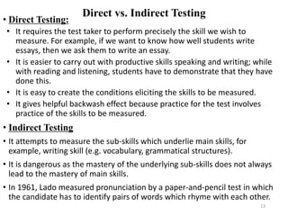 Language testing | PPT | Standardized Testing | Educational Assessment