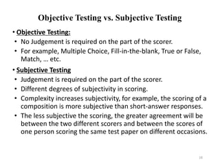 Language testing | PPT | Standardized Testing | Educational Assessment