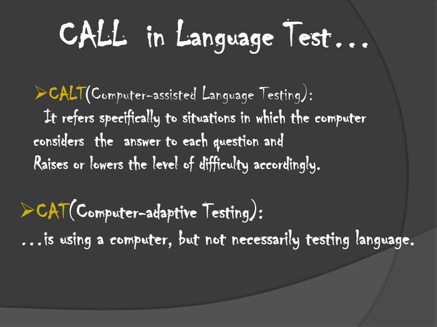 Language testing and evaluation | PPT