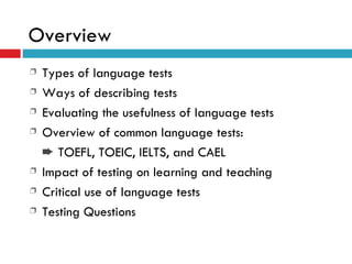 Language testing final | PPT