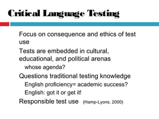Language Testing | PPT