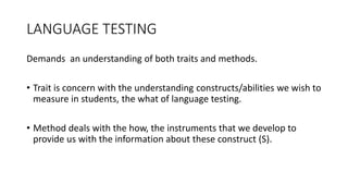 Language testing in all levels | PPT
