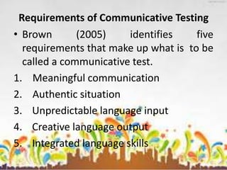 Approaches to Language Testing | PPTX