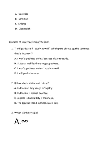 Language testing reading test | PDF