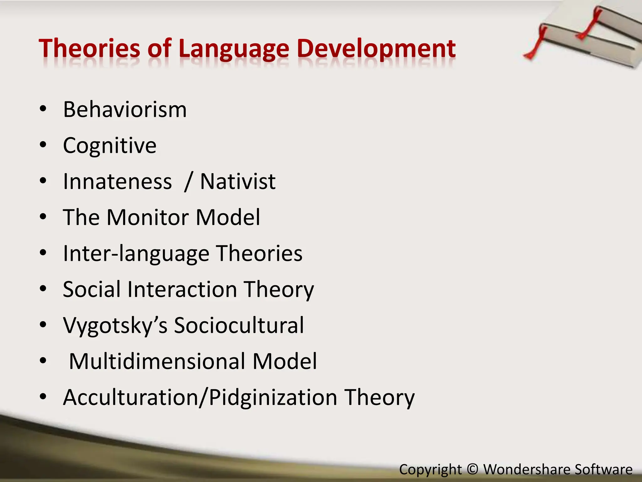 Language Theories based on language development | PPT