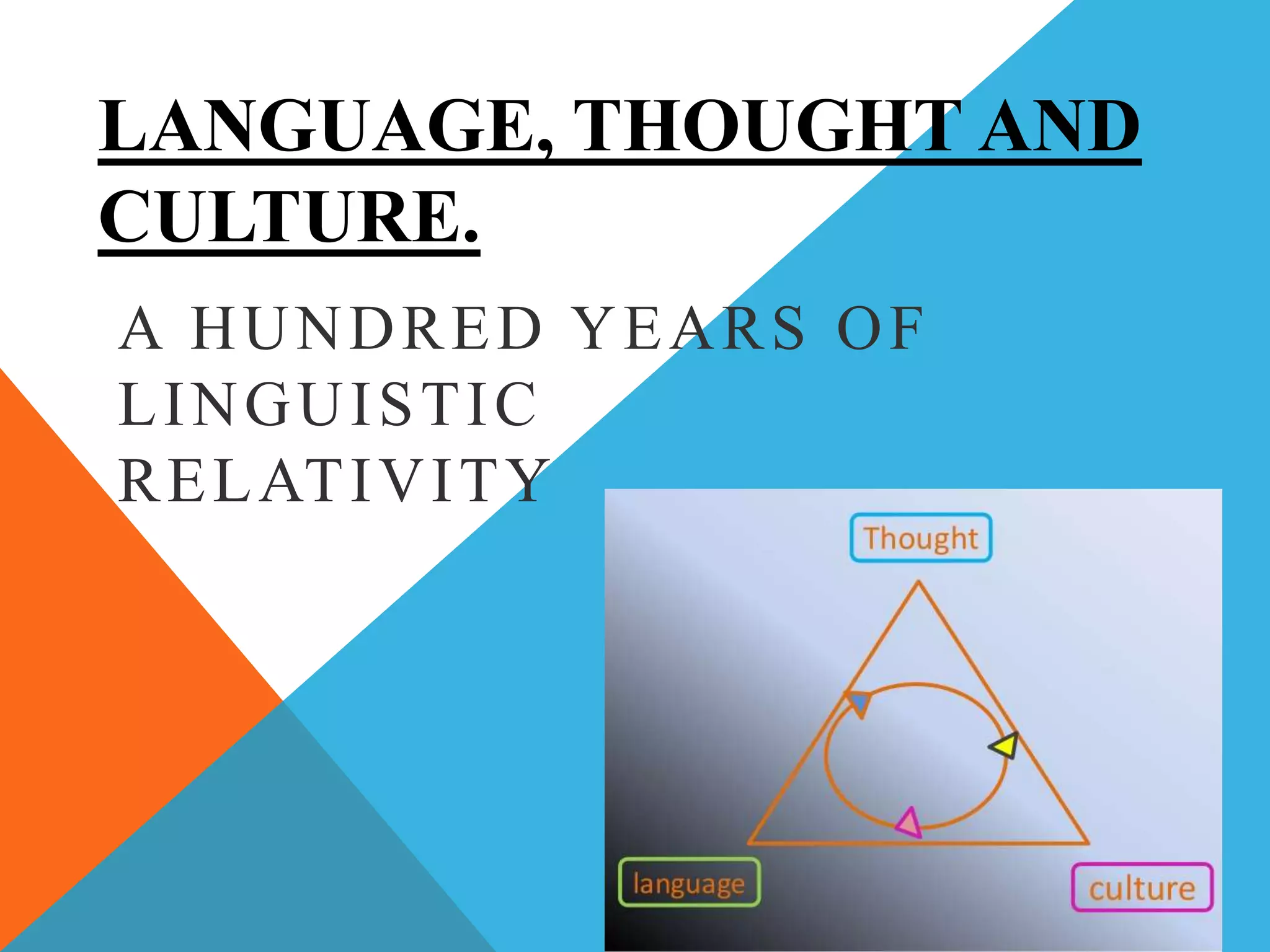 Language, thought and culture | PPTX
