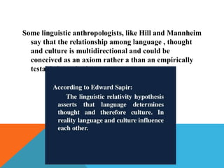 Language, thought and culture | PPTX