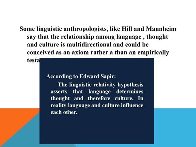 Language, thought and culture | PPTX