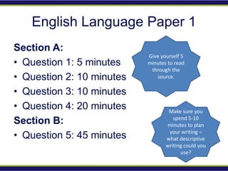 English Language Year 11 Top Tips | PPTX