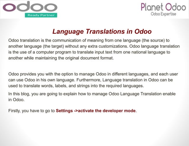 Language translations in odoo | PPTX