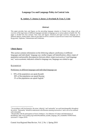 Language use and_language_policy_in_central_asia | PDF