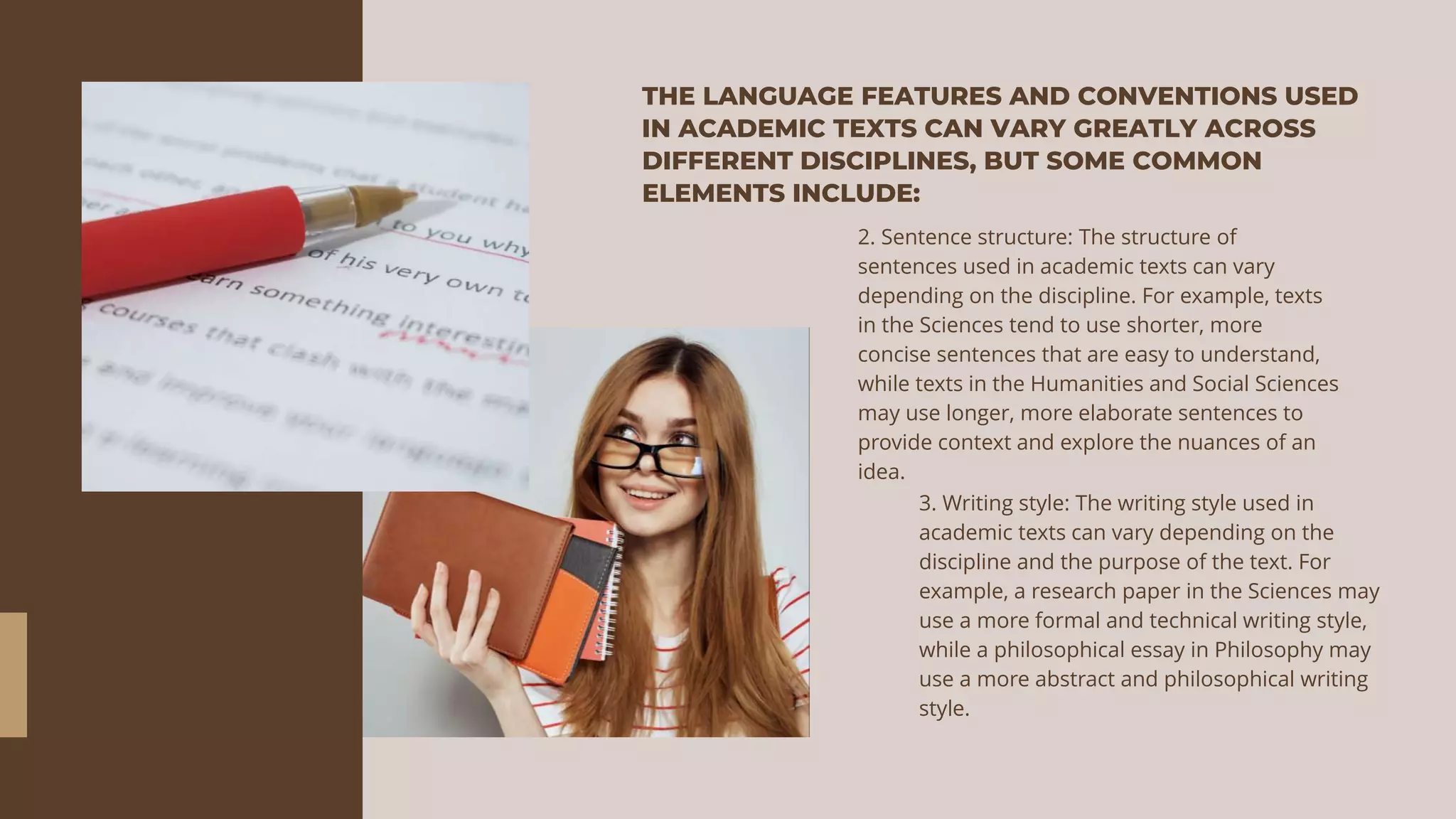 Language Used in Academic Texts from Various Disciplines.pptx