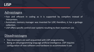 Programming Languages used in AI | PPTX | Programming Languages | Computing