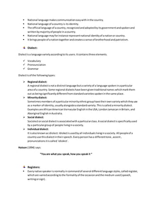 Language variartion and varities of language | DOCX