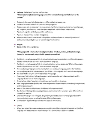 Language variartion and varities of language | DOCX