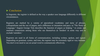 Language Variation: Register | PPTX