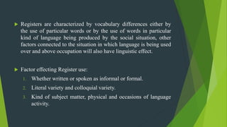 Language Variation: Register | PPTX