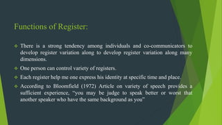 Language Variation: Register | PPTX