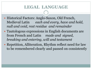 Language Variation and Legal Language | PPTX