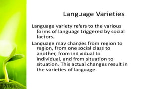 Language varieties | PPT