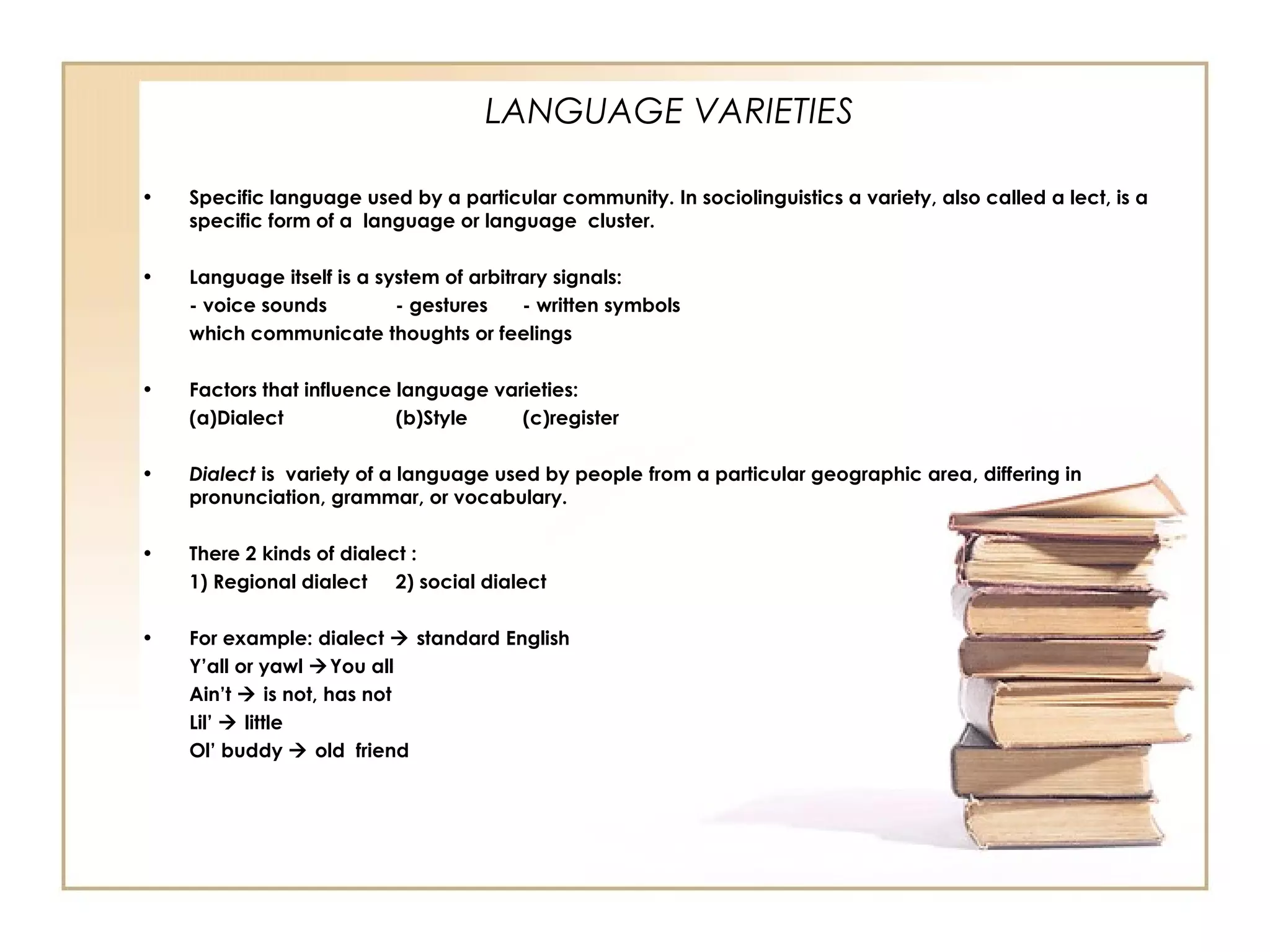 Language varieties & multilingual | PPT