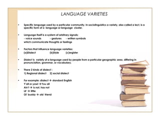 Language varieties & multilingual | PPT