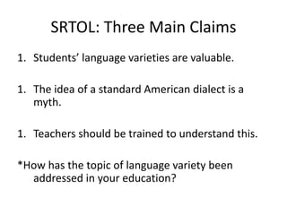 Language variety #1 | PPT