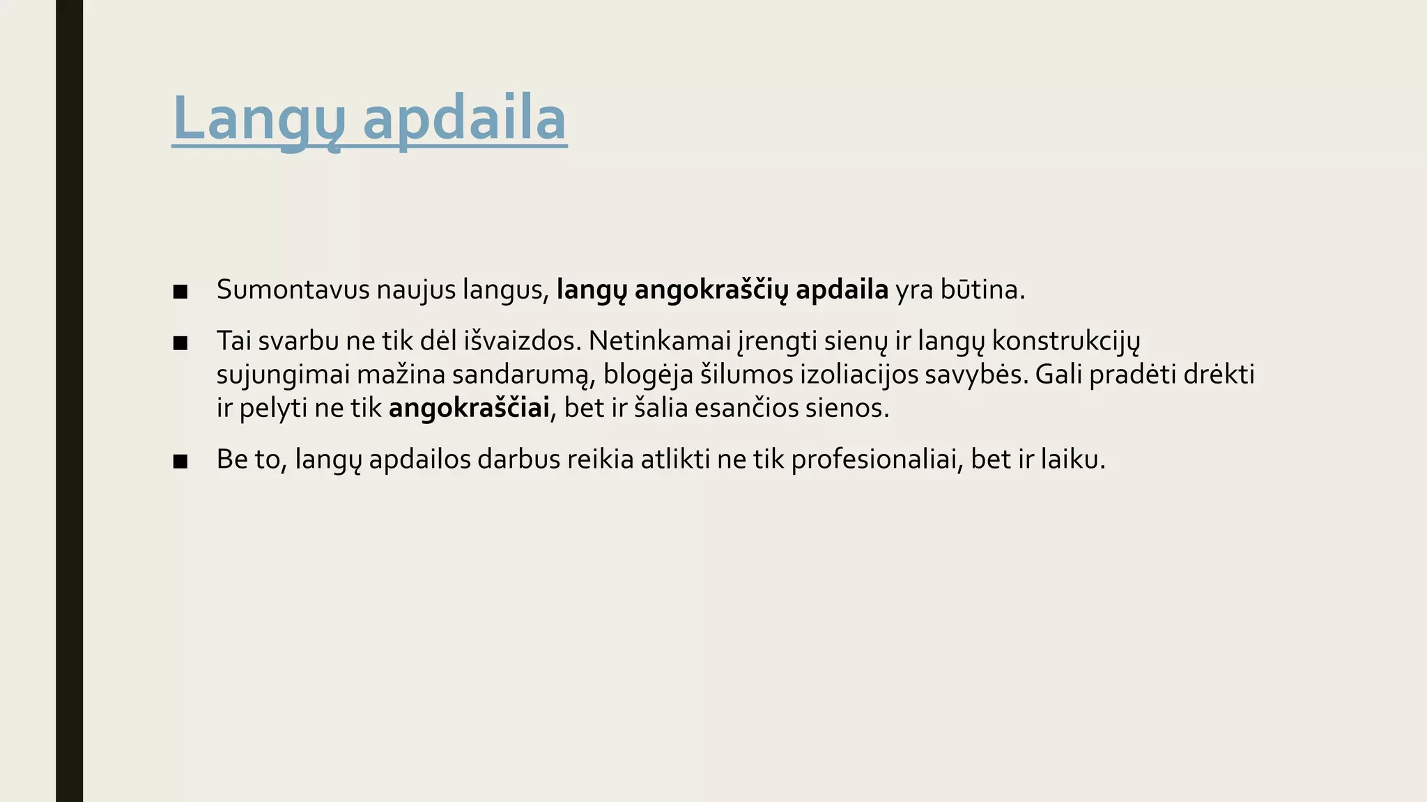 Langų apdaila | PPT