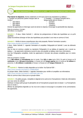 Langue francaisedanslemonde enfants | PDF