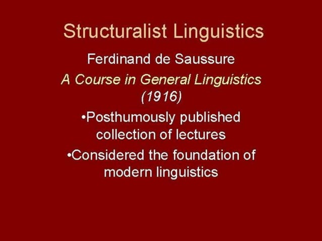 Langue and Parole in Linguistics II Ferdinand de Saussure II ...