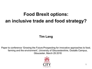 Professor Tim Lang - Centre for Food Policy, City University of London ...