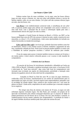 Lan House E Cyber Café | DOC