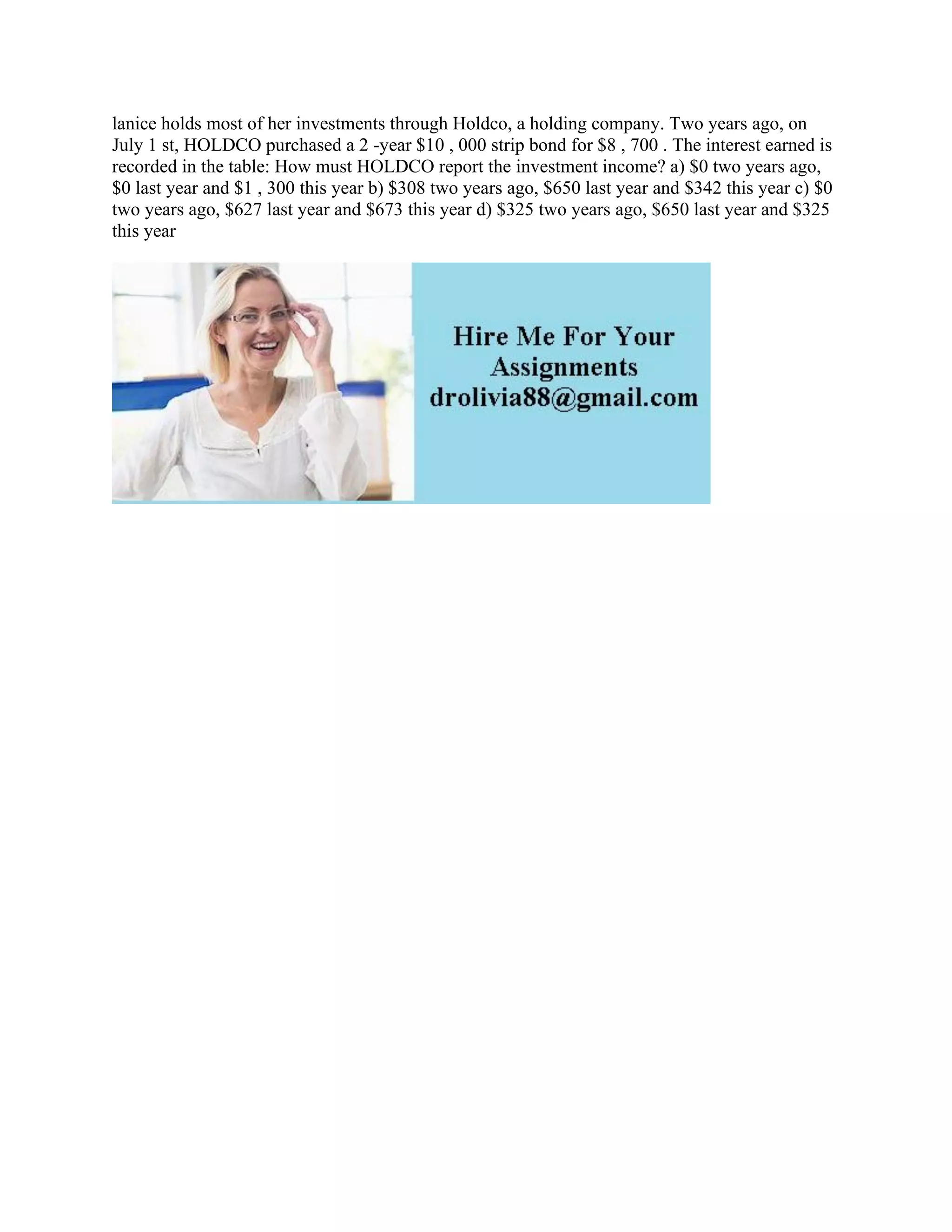 lanice holds most of her investments through Holdco- a holding company.pdf