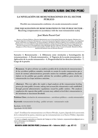 LA NIVELACIÓN DE REMUNERACIONES EN EL SECTOR PÚBLICO - AUTOR JOSÉ MARÍA ...