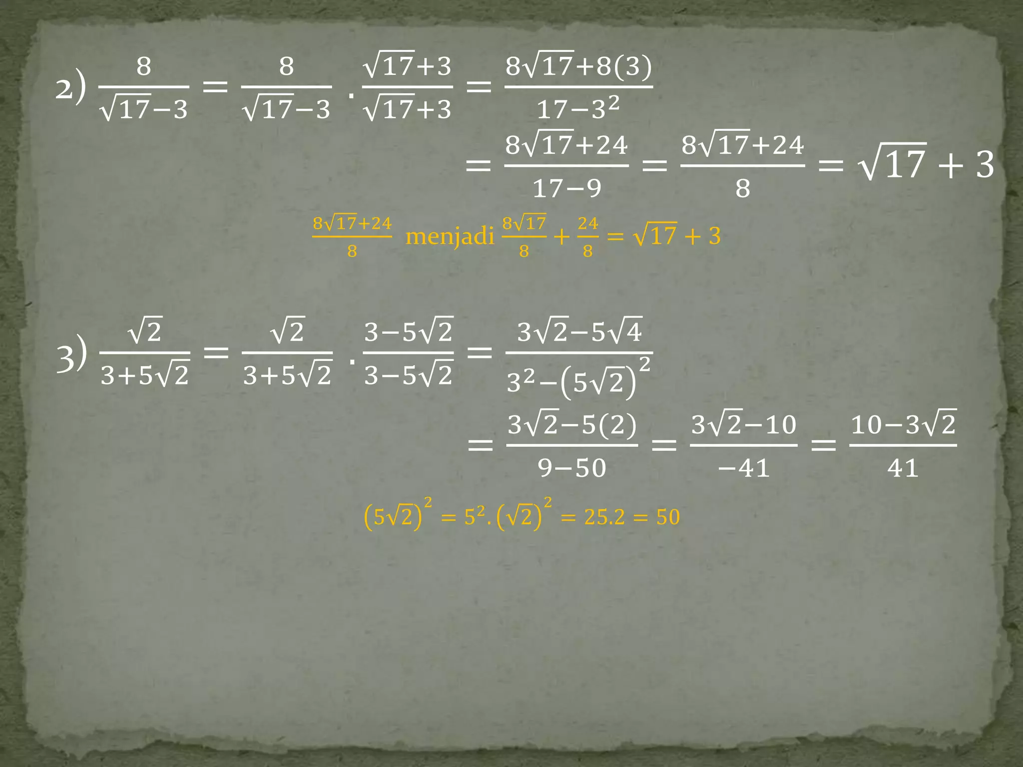 Lanjutan bentuk akar | PPTX
