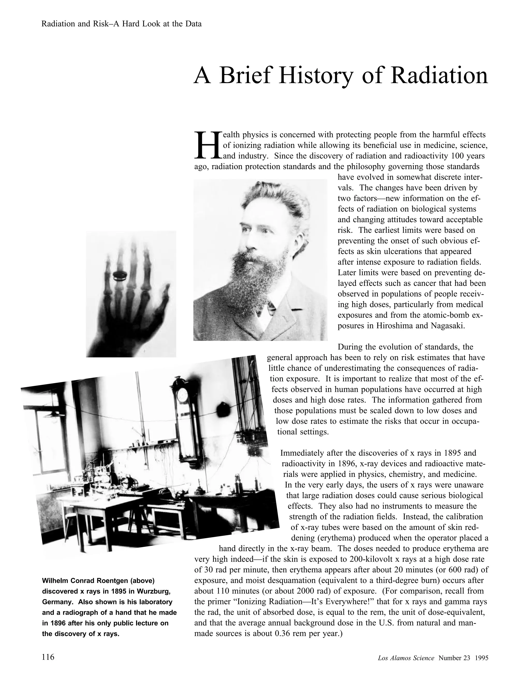 Lanl science 1995 history of radiation standards | PDF