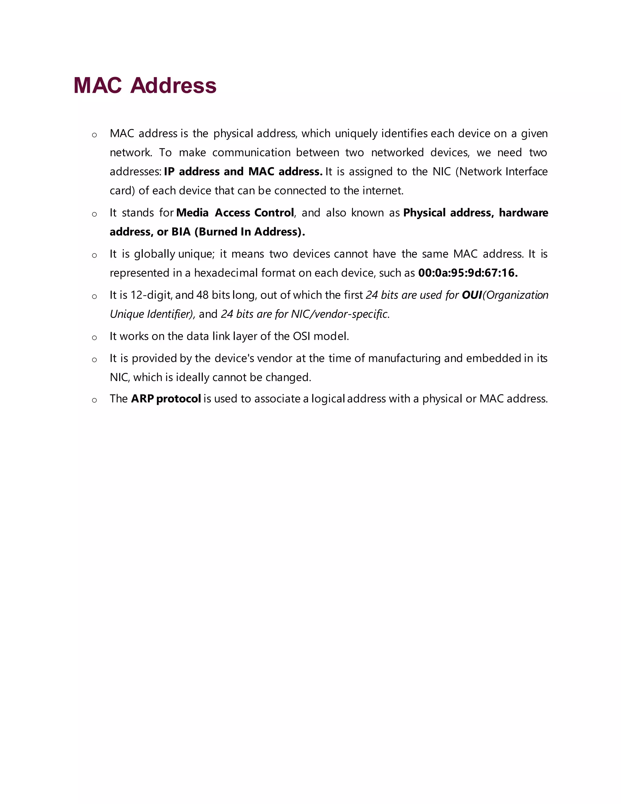 LAN,MAN,WAN & MAC Address | DOCX | Computer Networking | Computing