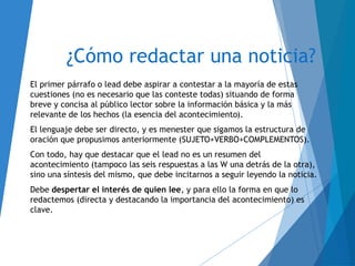 La noticia (tema 6) | PPTX