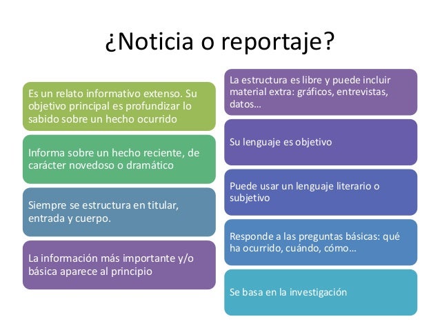 La noticia y el reportaje
