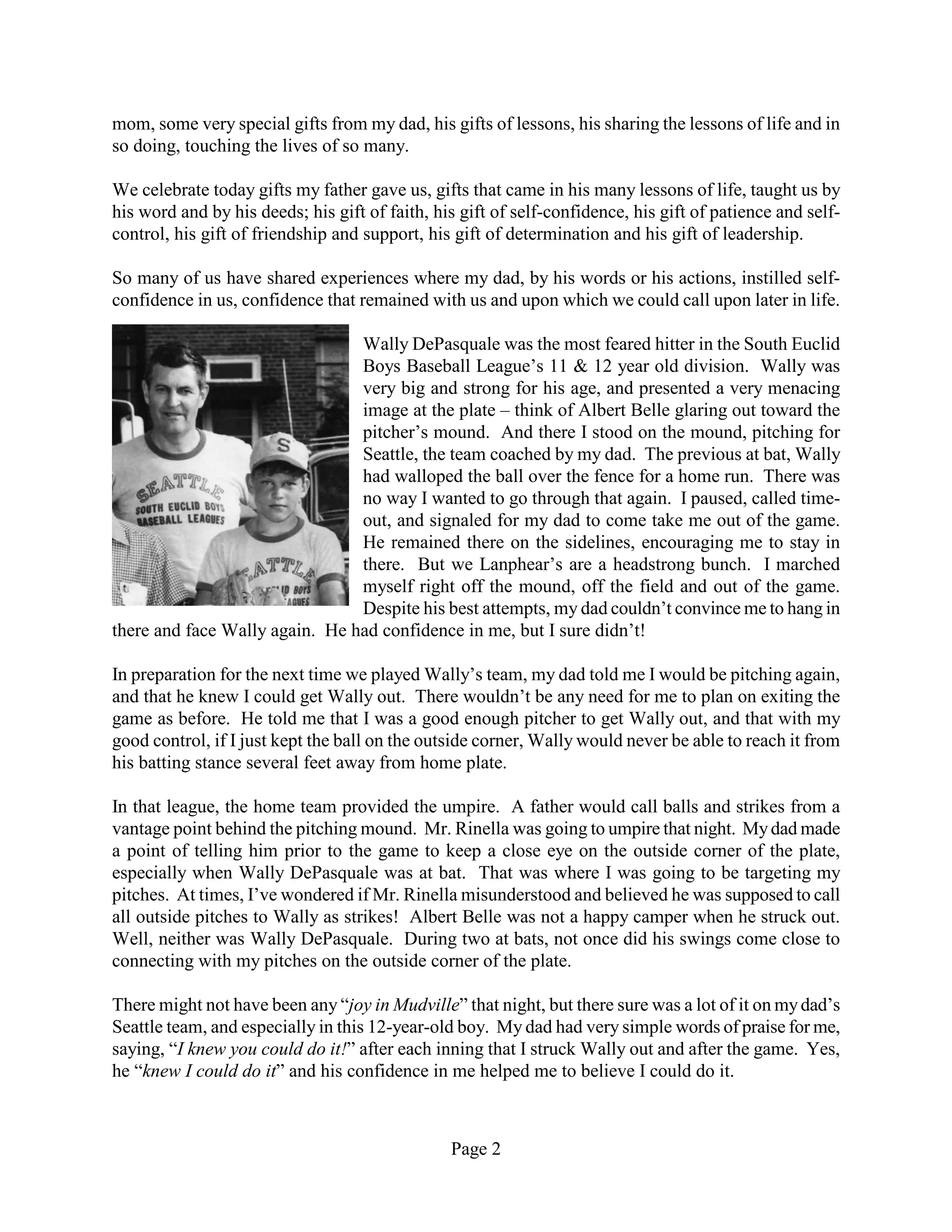 A Tribute to My Dad | PDF