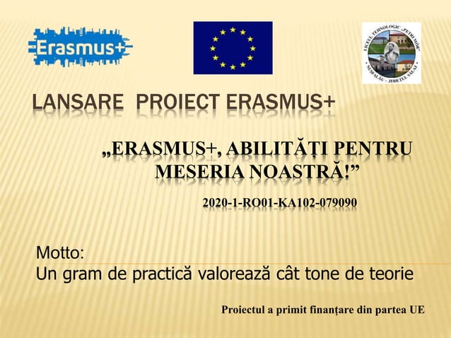Lansare proiect erasmus+ 2020 | PPT