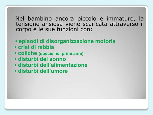 L'ansia e la paura nel bambino 3 6 anni | PPT